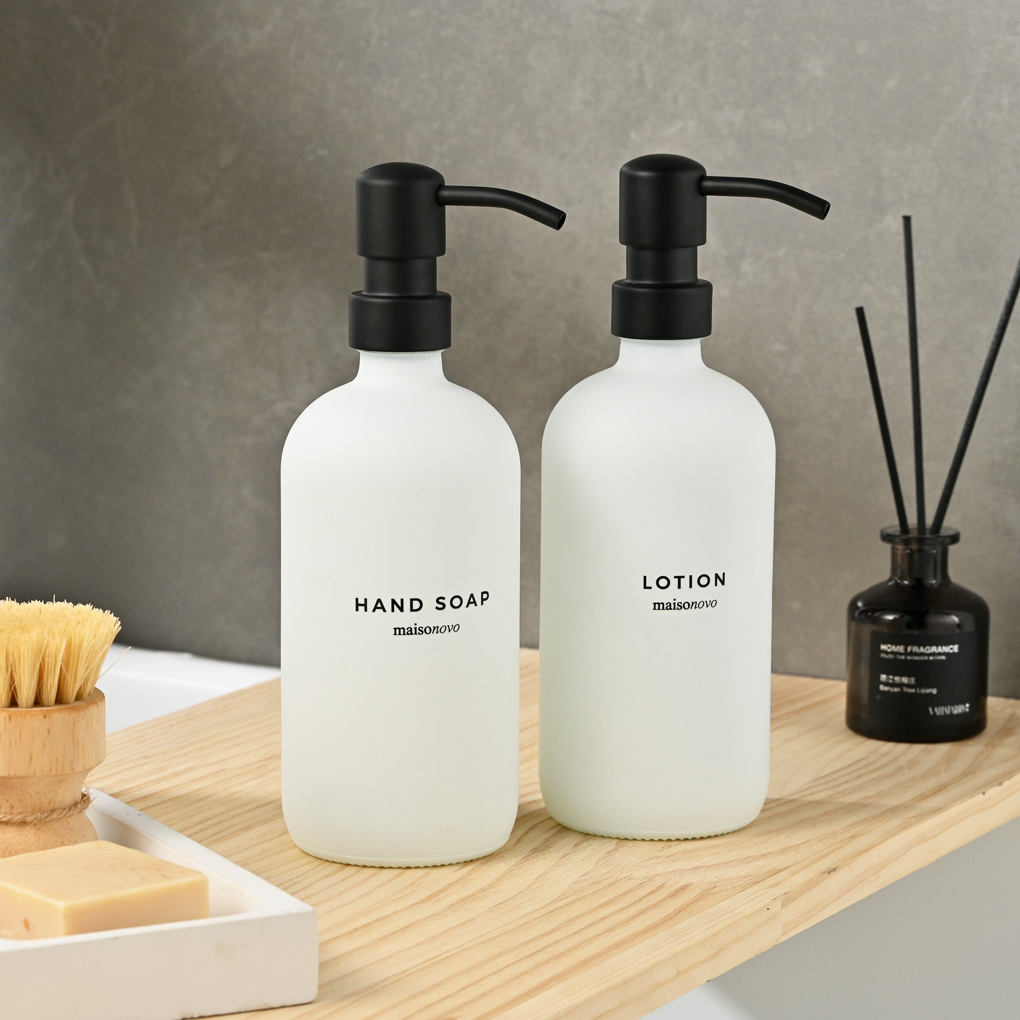 The Pebble - Glass Soap Dispenser Set