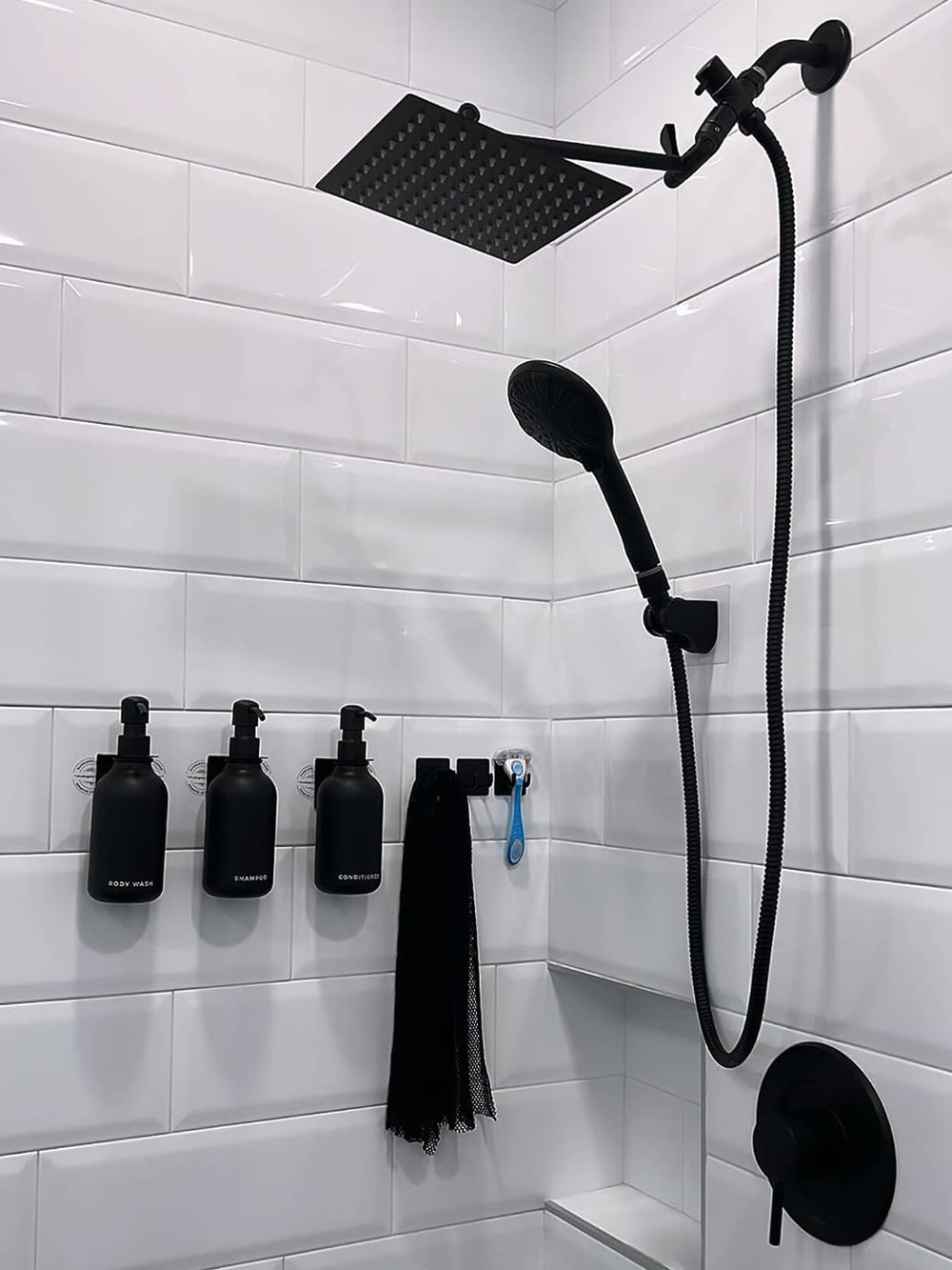 Hotel-at-Home Wall Mounted Shower Dispensers Set