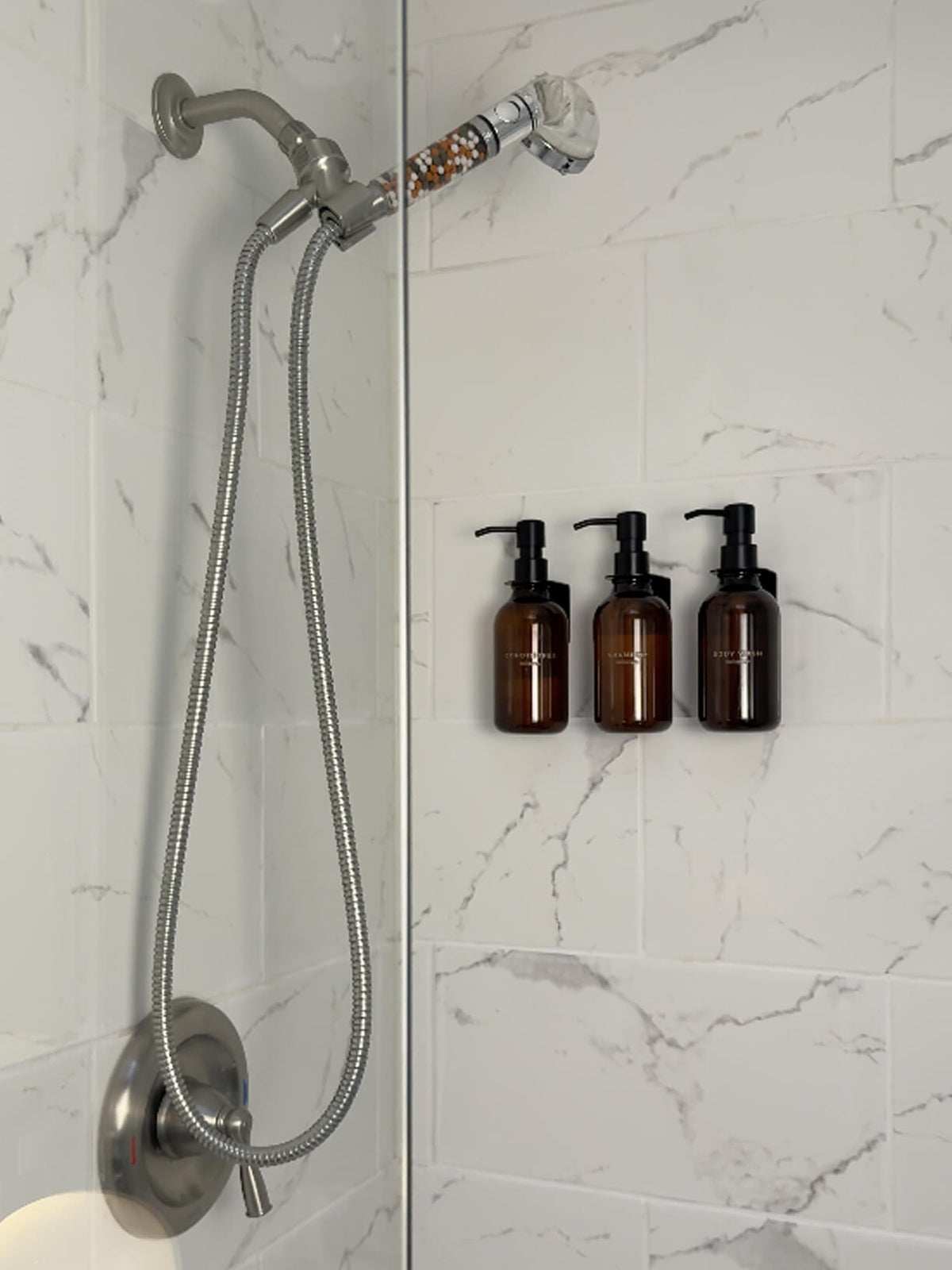 Hotel-at-Home Wall Mounted Shower Dispensers Set